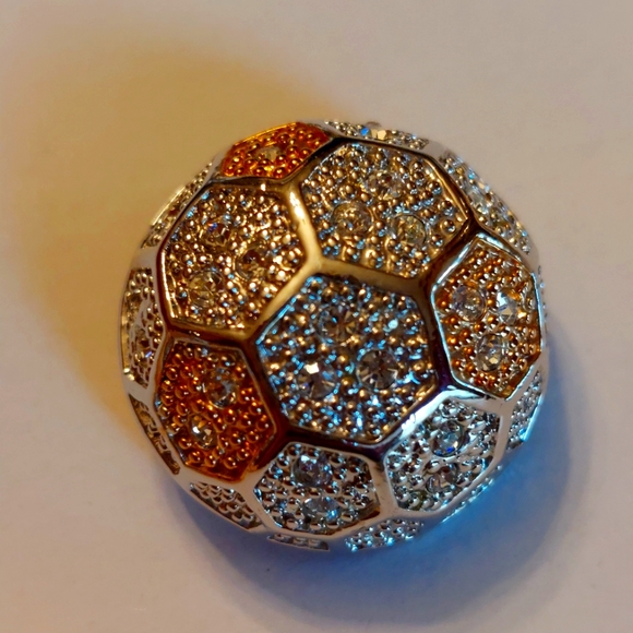 Roman | Jewelry | Vintage Roman Dome Brooch Pin Gold Silver Rhinestones ...